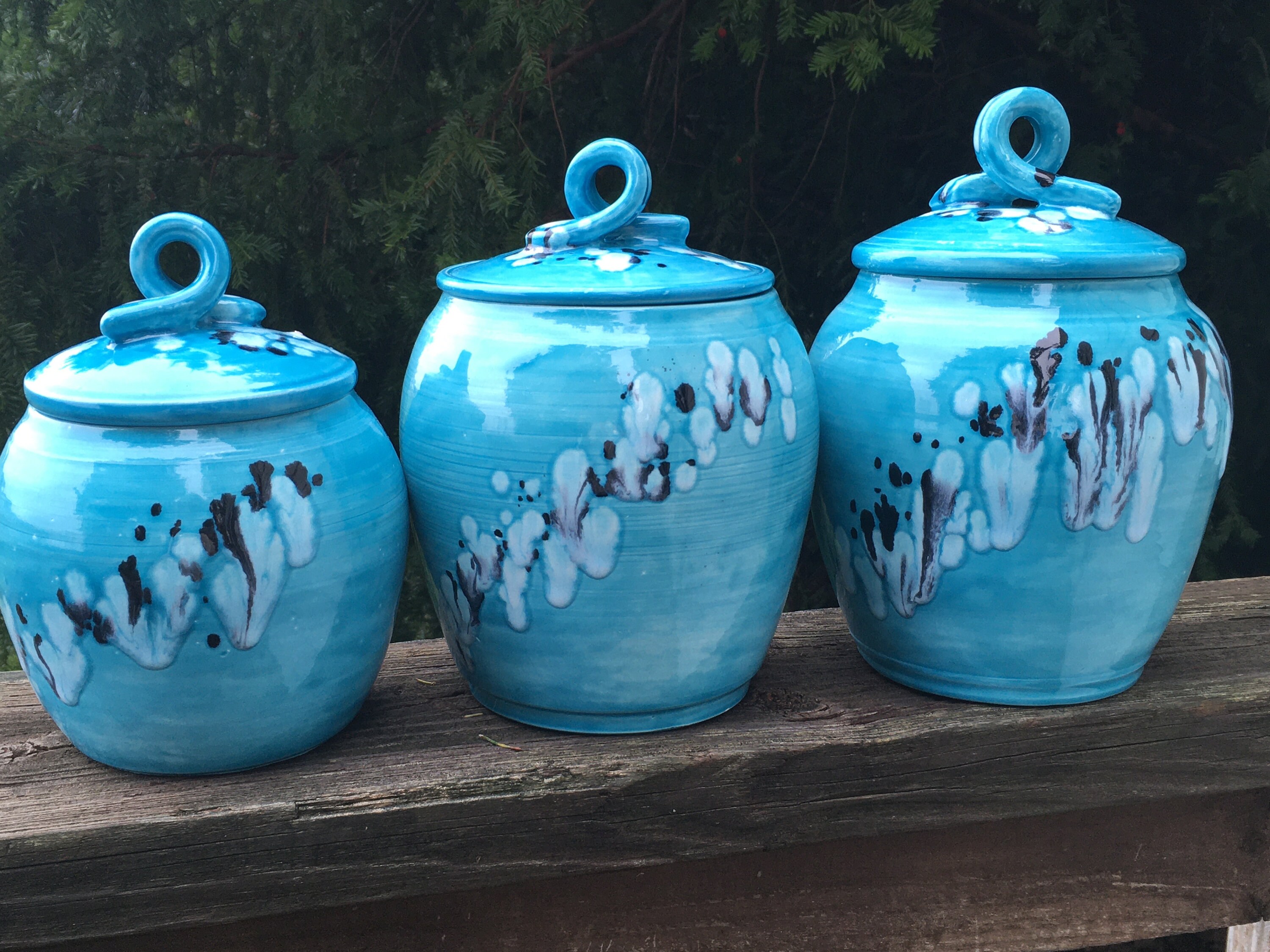 Blue Kitchen Canisters