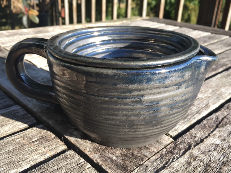 Shaving Scuttle, All Antique Pewter - Etsy