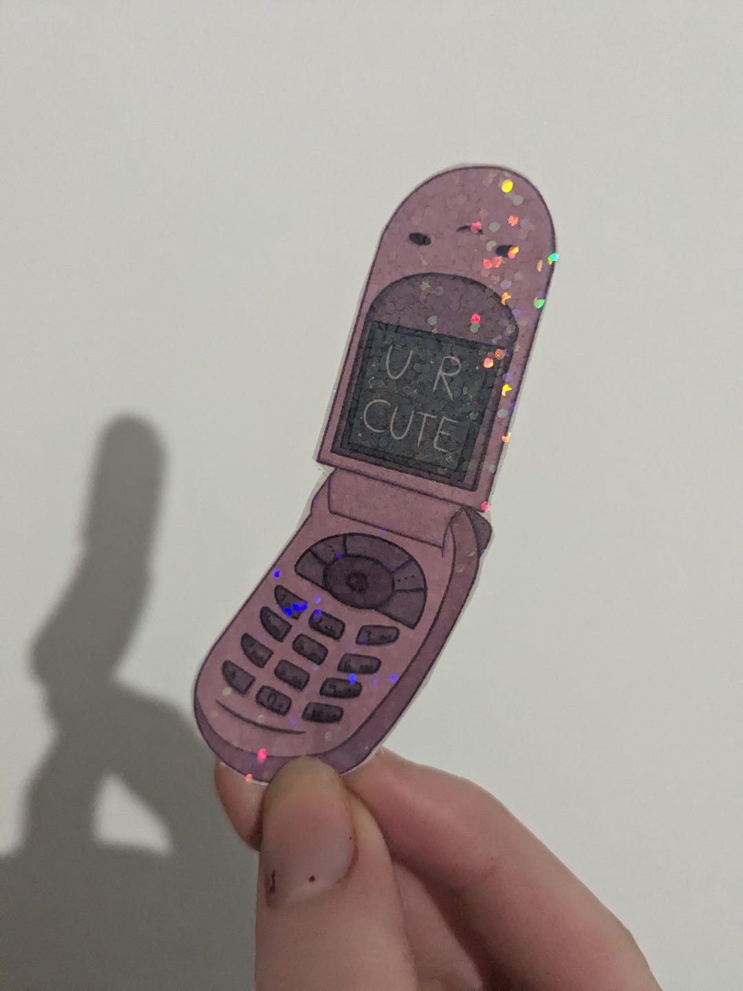 Sparkly Flip Phone Sticker Retro 2000s Vibe Glittery Phone Decal Cute ...