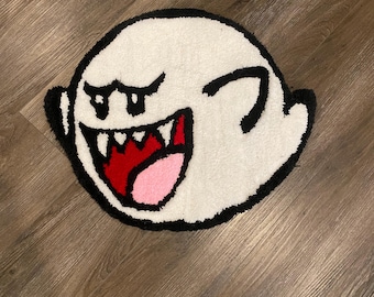 Super Mario Boo Hand Tufted Rug - Unique Gift - Etsy