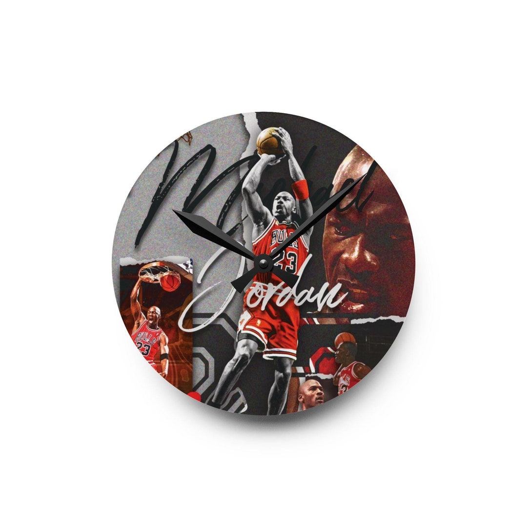 Michael Jordan Acrylic Wall Clock Home Decor Gift, Basketball Poster ...