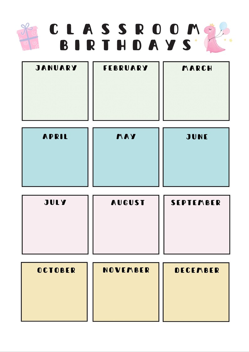 Colourful Classroom Birthday Poster - Etsy