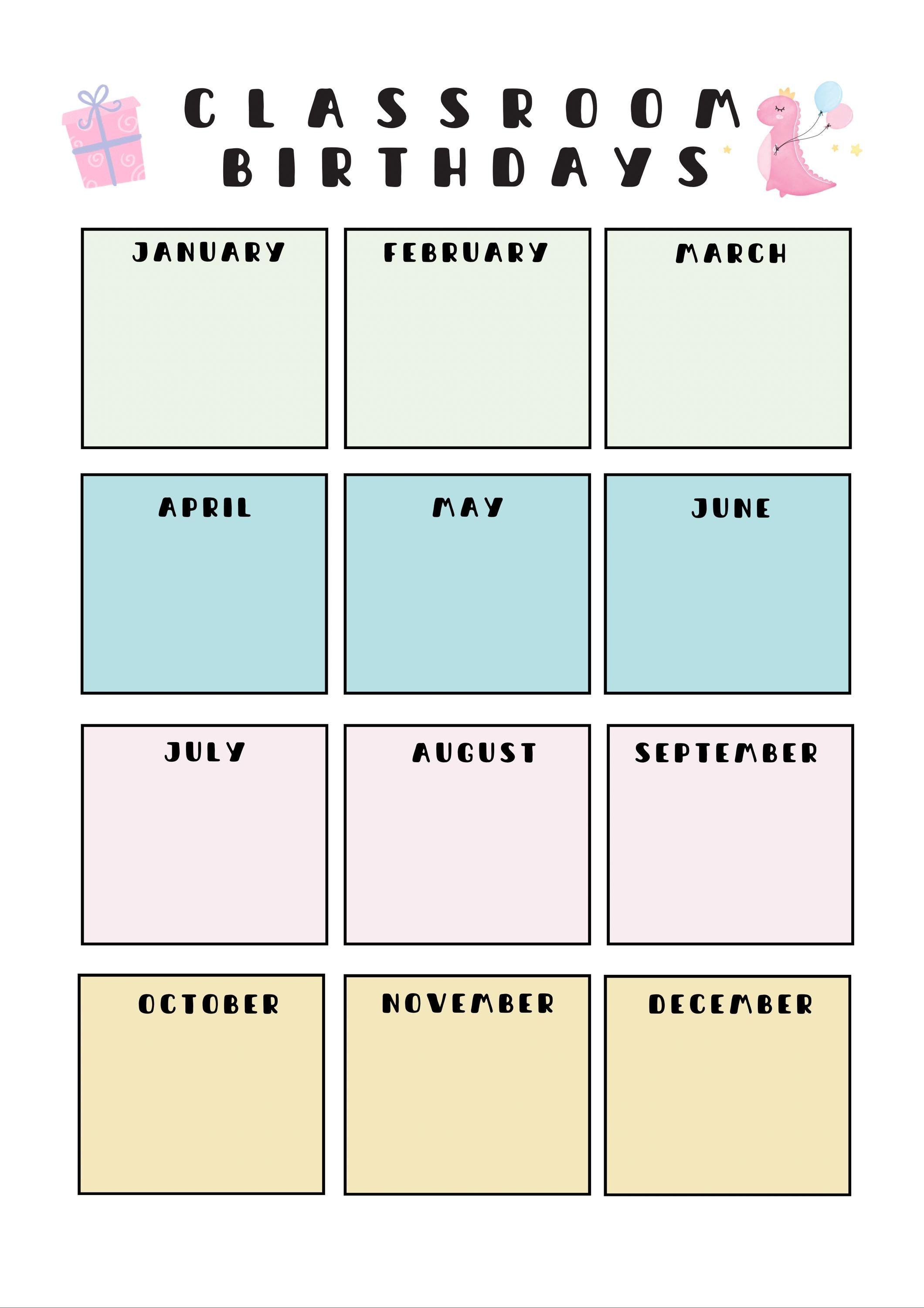 Colourful Classroom Birthday Poster - Etsy