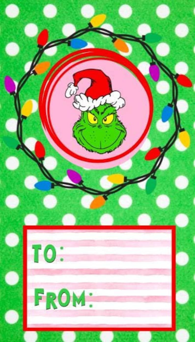 Grinch Themed Gift Tags for Your Christmas Holiday Packages - Etsy