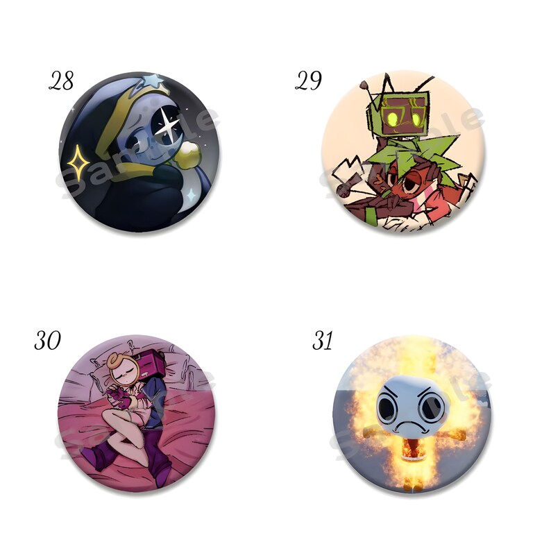 Dandy's World Main Toons Buttons (dandy, Astro, Vee, Pebble Sprout ...