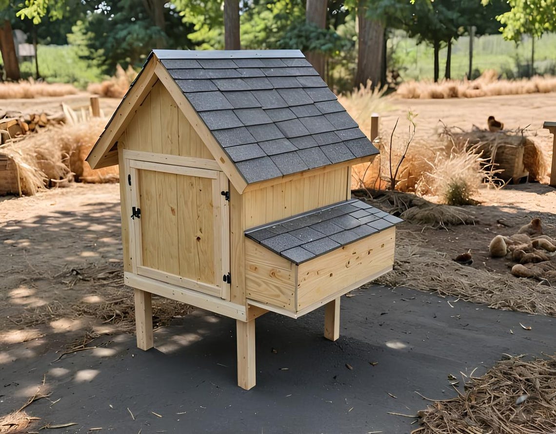 Modern 4x4 Chicken Coop Build Plan: Nesting Box, DIY Farmhouse Design ...