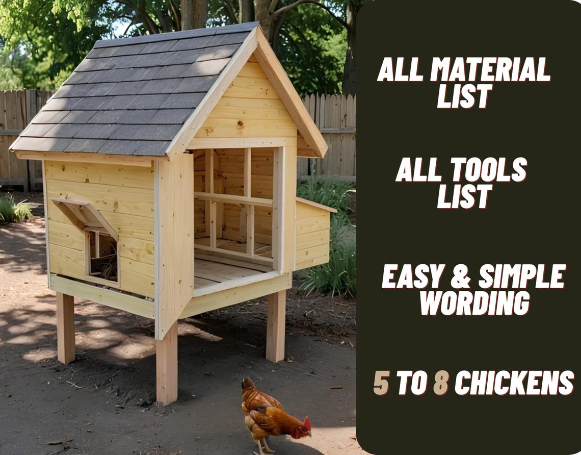 Modern 4x4 Chicken Coop Build Plan: Nesting Box, DIY Farmhouse Design ...