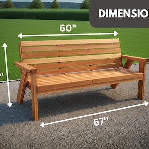 Rustic Outdoor Bench Plans: DIY Yard & Porch Seating Patio Woodworking ...