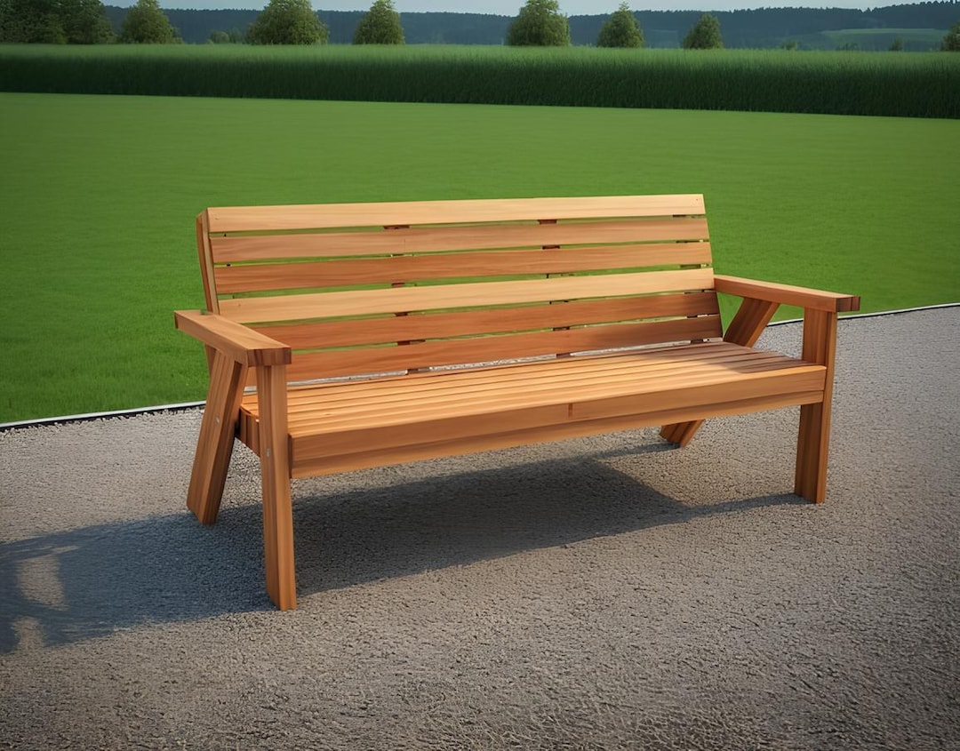DIY Outdoor Bench Plan, Woodworking Plans, Garden Bench Plan, Rustic ...