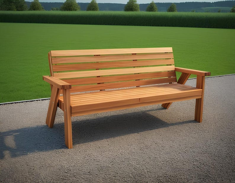 Rustic Outdoor Bench Plans: DIY Yard & Porch Seating Patio Woodworking ...
