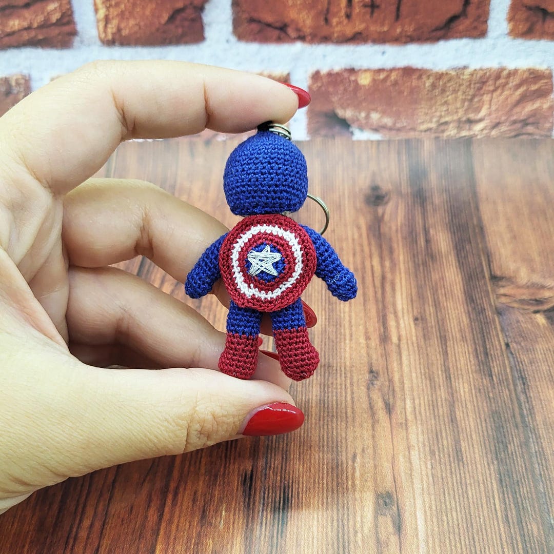 Crochet Superhero Keychain – Handmade Geek Accessory, Gift for Comic ...
