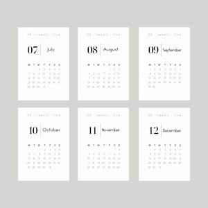 2025 Monthly Calendar, Basic Colorless Theme, Digital Printable Planner ...
