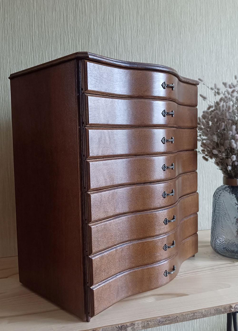 Thread Storage Drawers Chest for Stitchers. Embroidery Wooden Organizer ...