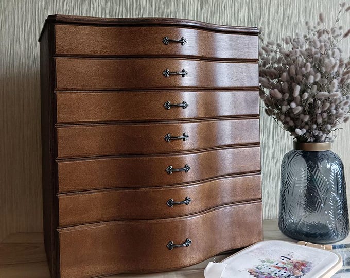 Floss Storage Cabinet for Stitchers in Vintage Style. Thread Drawers ...