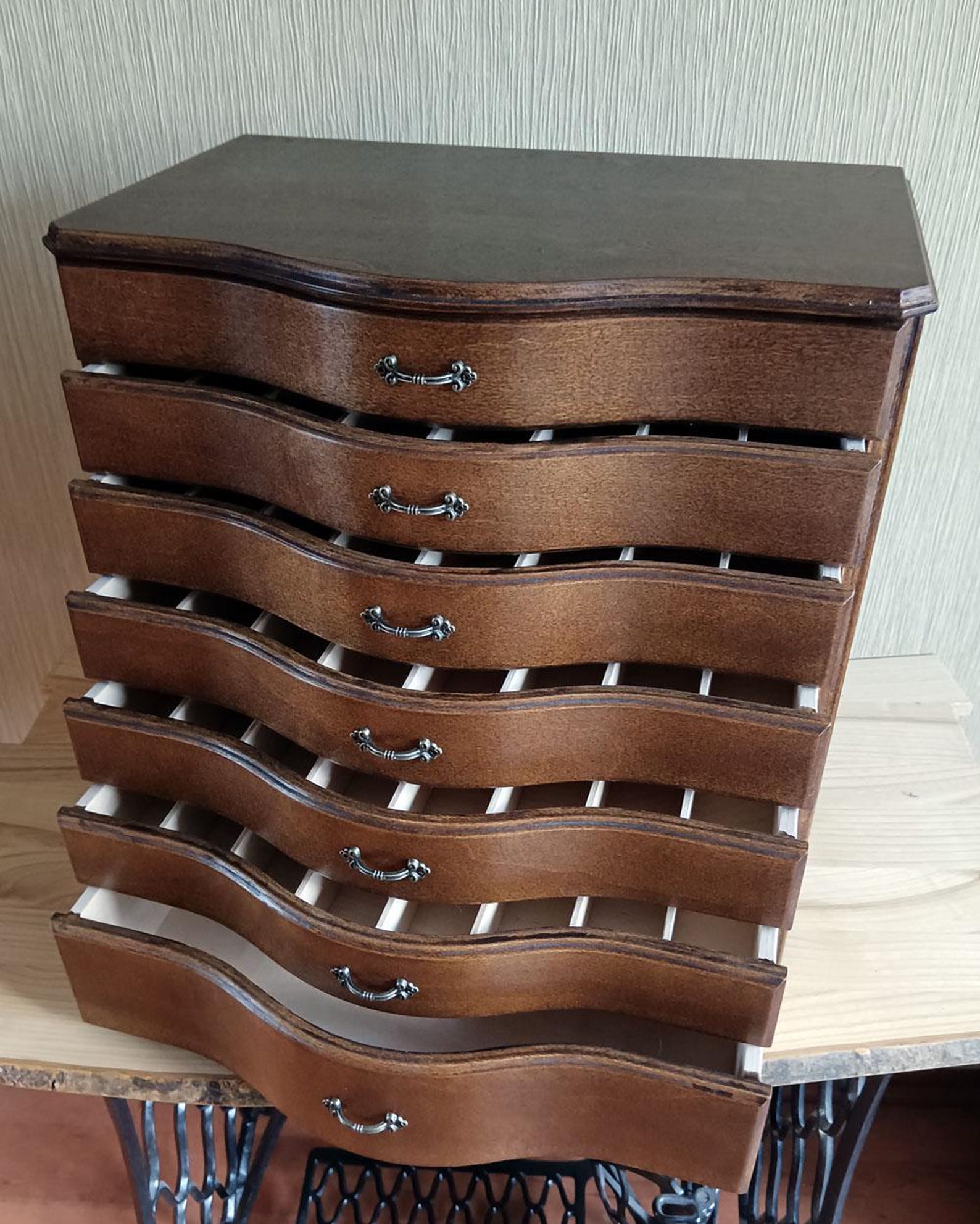 Floss Storage Cabinet for Stitchers in Vintage Style. Thread Drawers ...