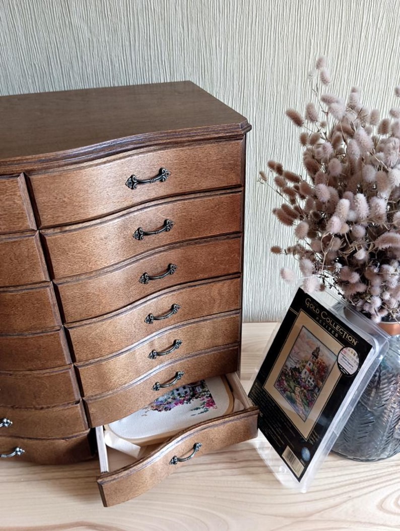 Double-sided Floss Storage Drawers Cabinet for Cross-stitching and ...