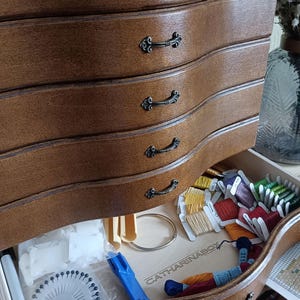 Thread Storage Drawers Chest for Stitchers. Embroidery Wooden Organizer ...