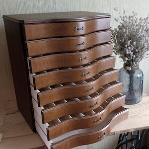 Thread Storage Drawers Chest for Stitchers. Embroidery Wooden Organizer ...
