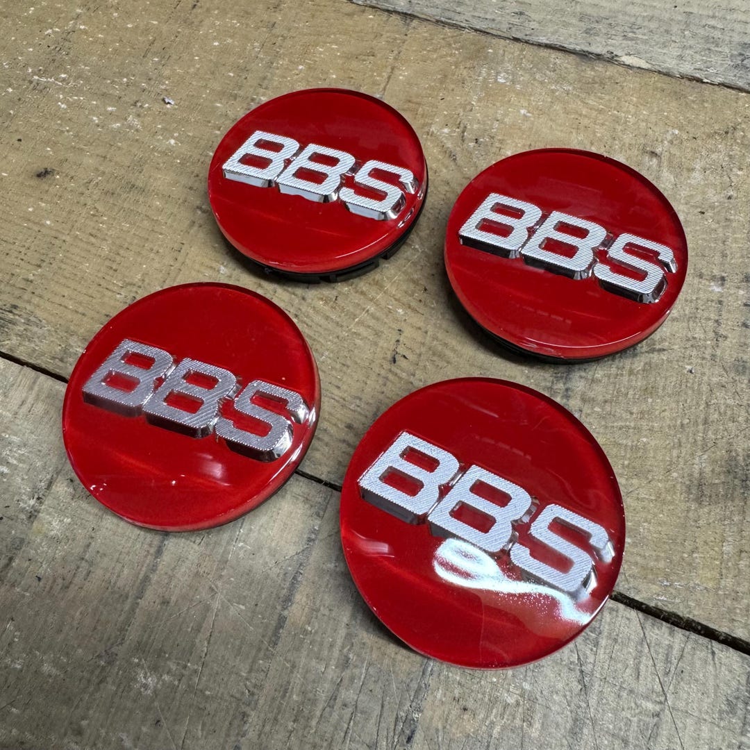 BBS LM Rs771 Emblem Center Caps Logos 3d 56mm 56.24.012 Red Silver Set ...