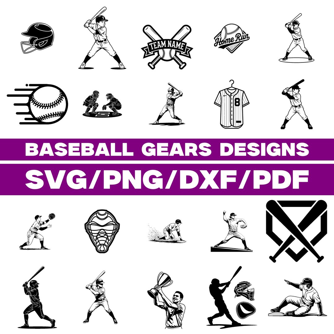 Baseball SVG Bundle, Vintage Baseball Clipart for T-shirts and Tumblers ...