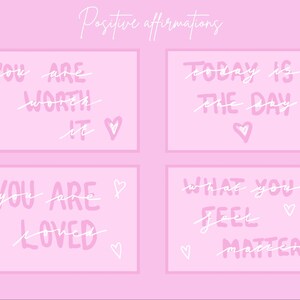 Positive Affirmation Cards, Printable Affirmation Cards, Pink ...