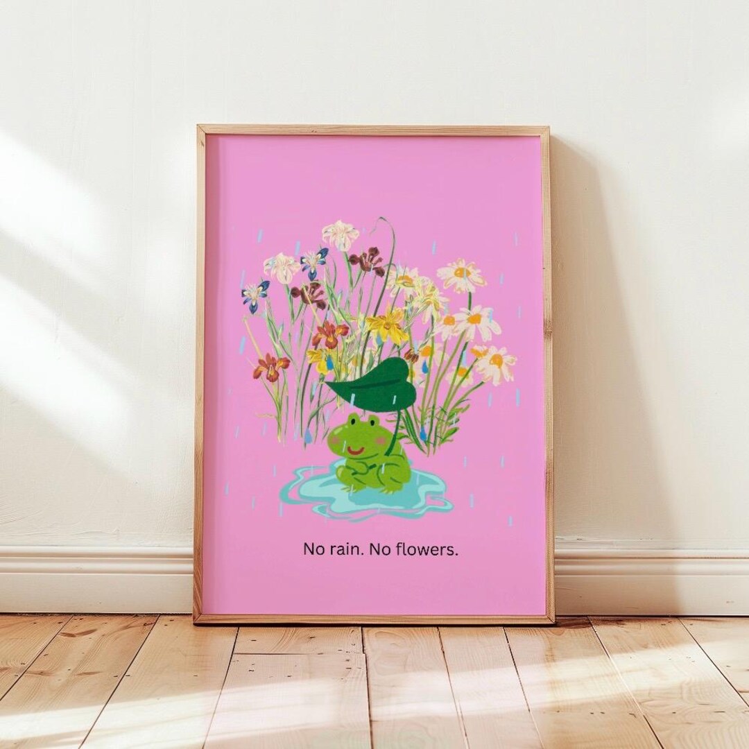 Girly Frog Wall Art, Pink Frog Poster, Girly Frog Poster, Motivational ...