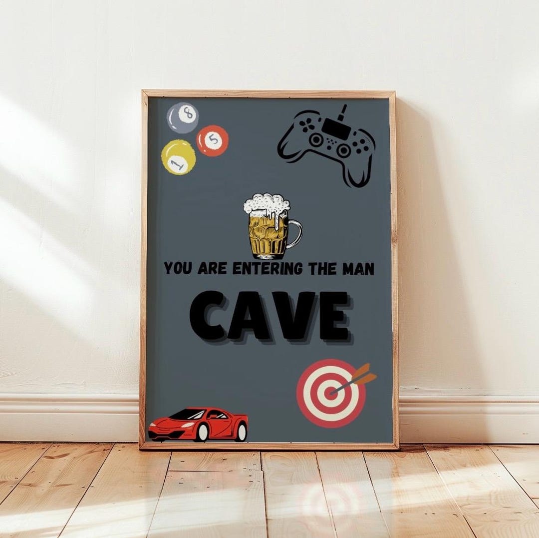 Man Cave Print, Man Cave Poster, Man Cave Wall Art, Car Poster, Boy ...