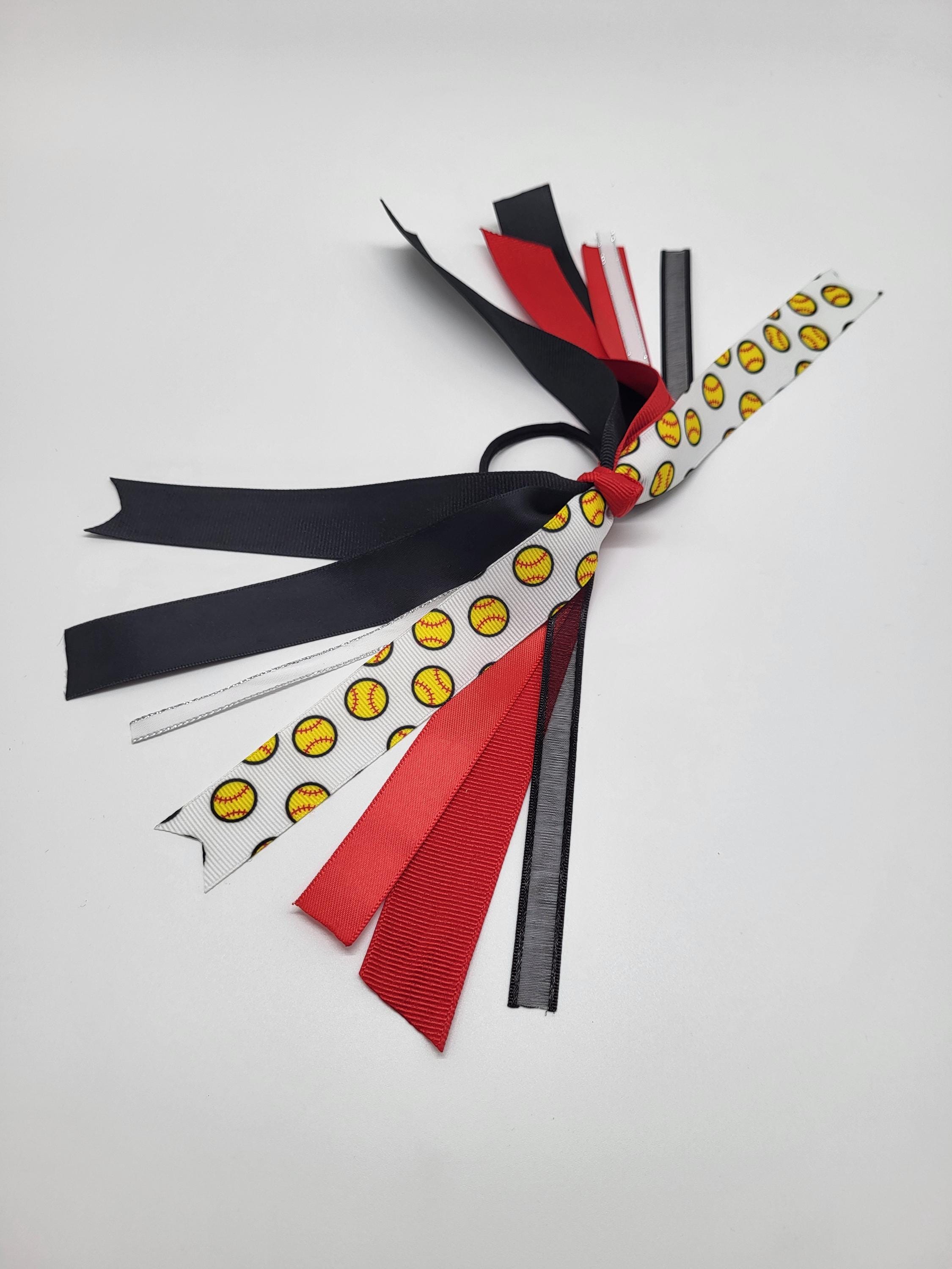 Softball Hair Ribbons, Softball Bows, Softball Hair Ties, Team Ribbons ...