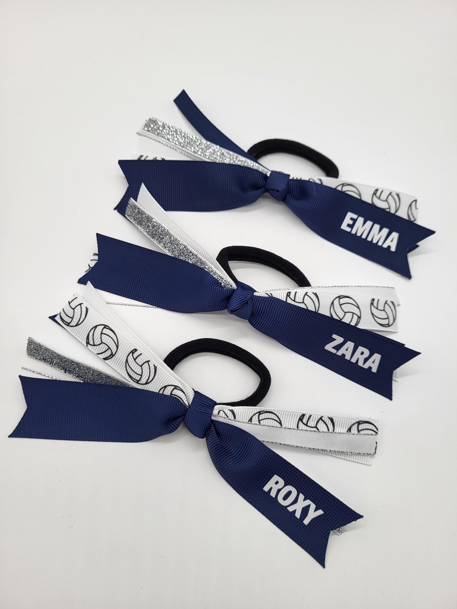 Volleyball Hair Ribbons, Volleyball Hair Ties, Volleyball Bows, Team Bows, Team Ribbons, Spirit ...