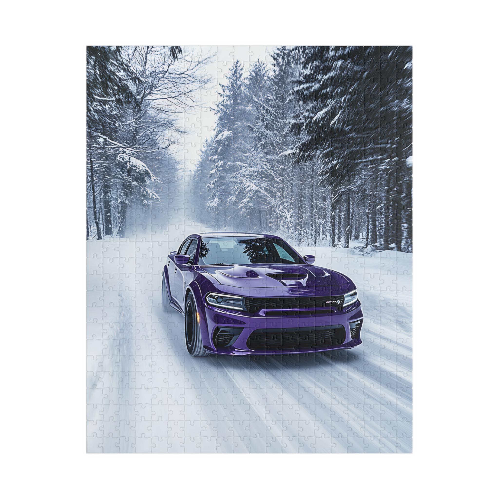 Purple Dodge Charger SRT Puzzle Bold Performance in the Snow | Great ...
