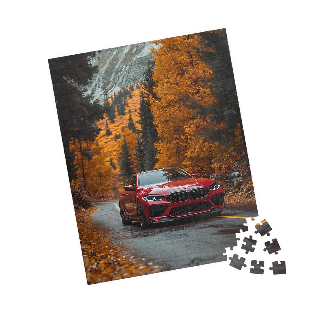 Red BMW M3 G80 on a Forest Road With Golden Autumn Trees Power and ...