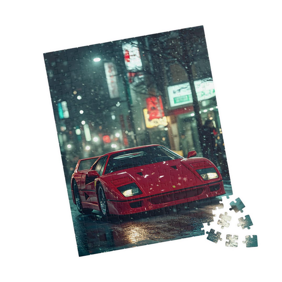 Ferrari F40 in Japan: Snowy Winter Scene Puzzle Perfect for Car ...