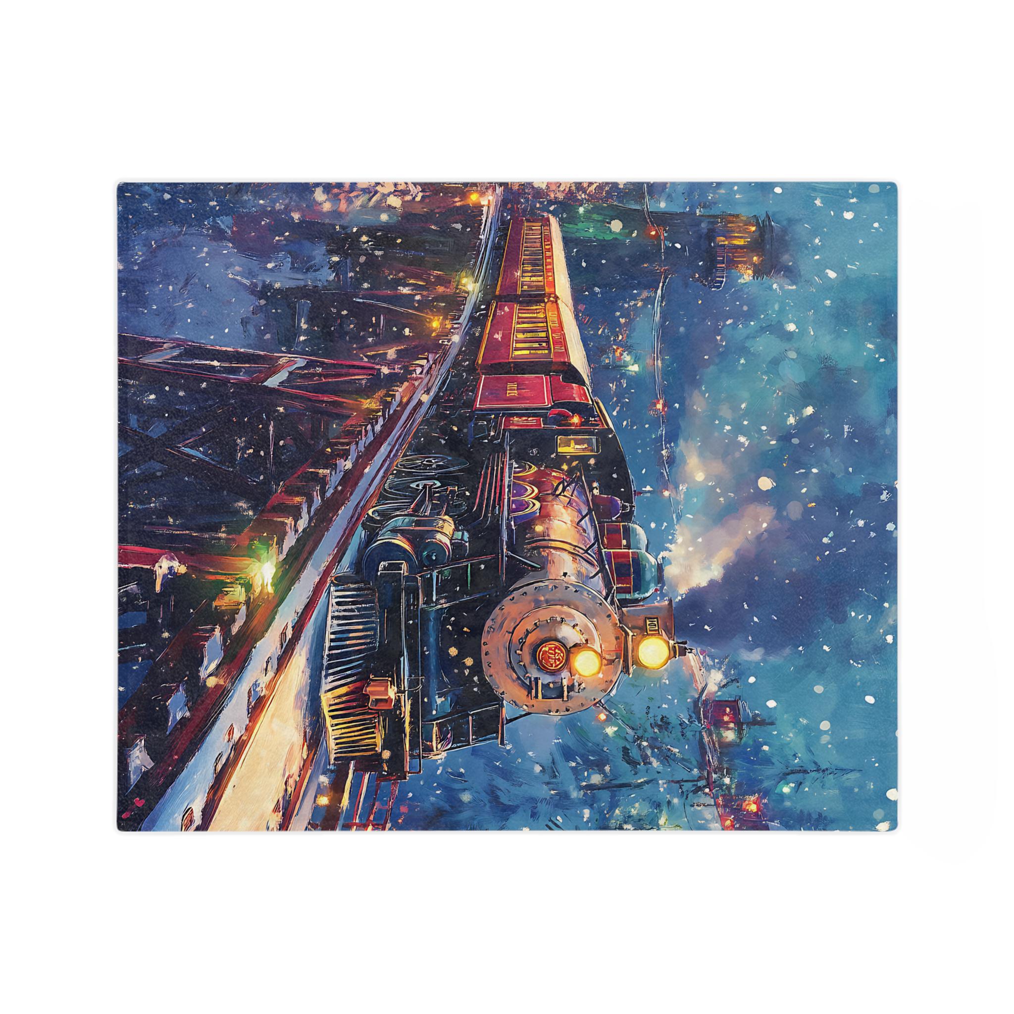 The Polar Express Train Microfiber Blanket Magical Snowy Railway Scene ...