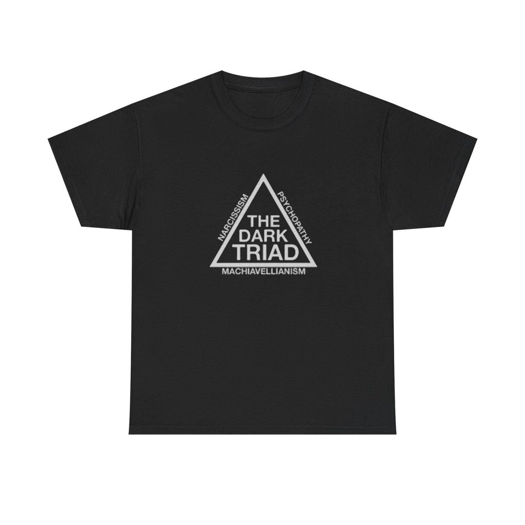The Dark Triad Triangle Graphic T-shirt | Personality Psychology Design ...
