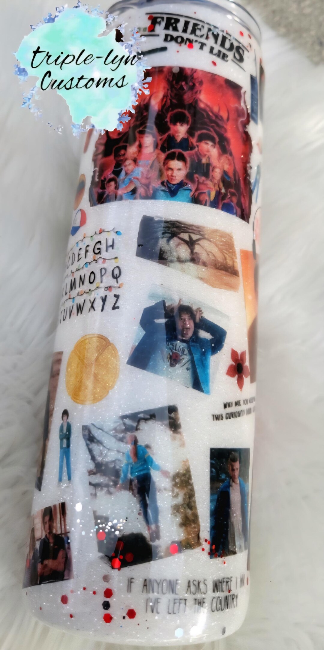 Inspired by Stranger Things/ Custom Glitter Tumbler/personalized ...