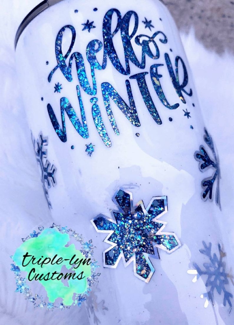 Hello Winter/ Winte Colors Peek-a-boo Custom Tumbler/ Custom - Etsy