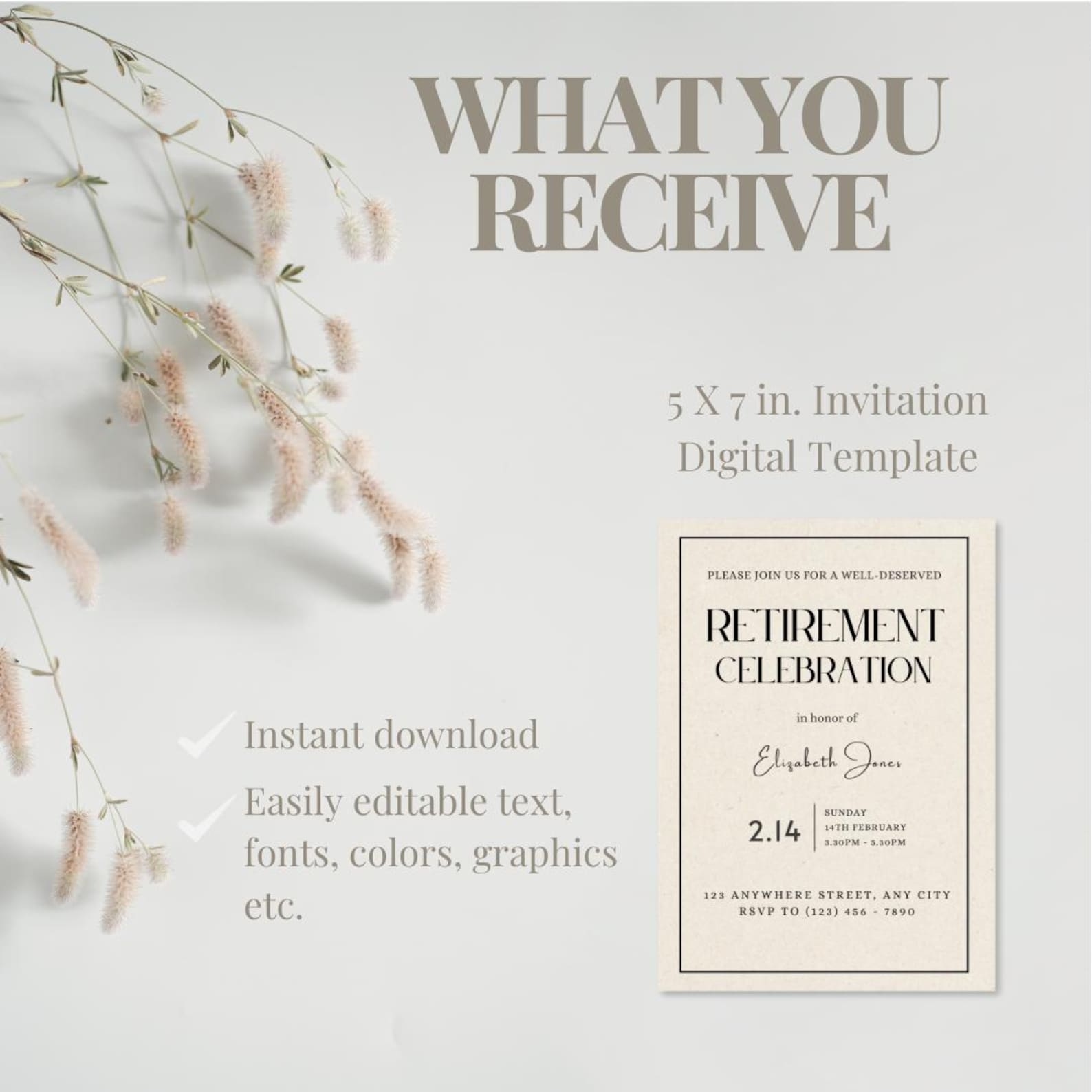 Retirement Party Invitation Template, Editable Modern Retirement ...