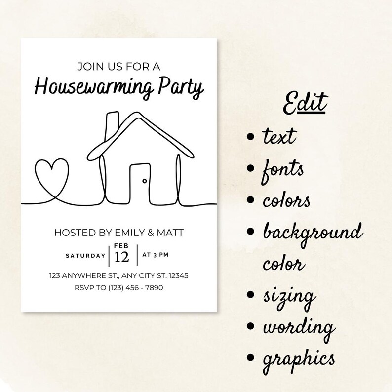 Editable House Warming Invitation, House Warming Party, New House ...