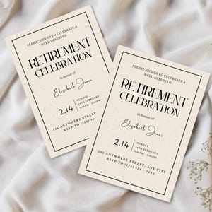 Retirement Party Invitation Template, Editable Modern Retirement ...