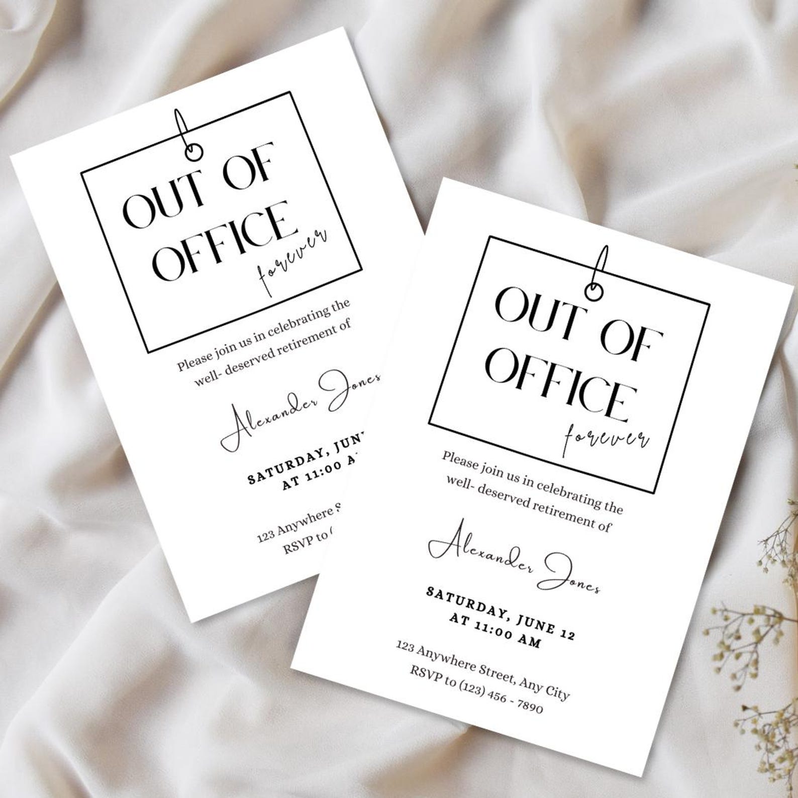 Retirement Party Invitation Template, Editable Modern Retirement ...