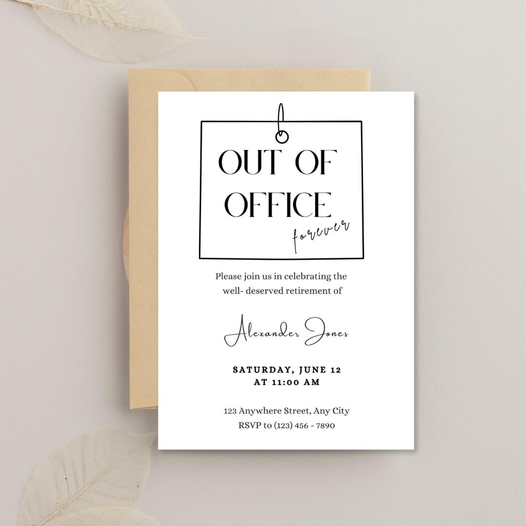 Retirement Party Invitation Template, Editable Modern Retirement ...