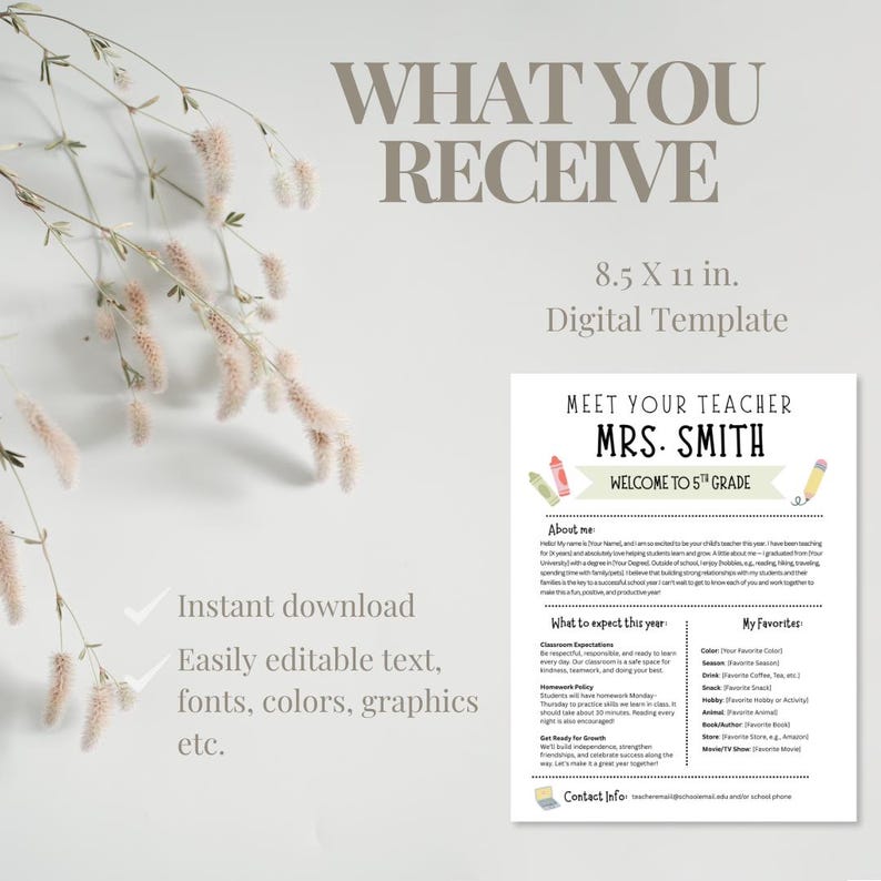 Meet the Teacher Template, Teacher Introduction, Back to School, Open ...