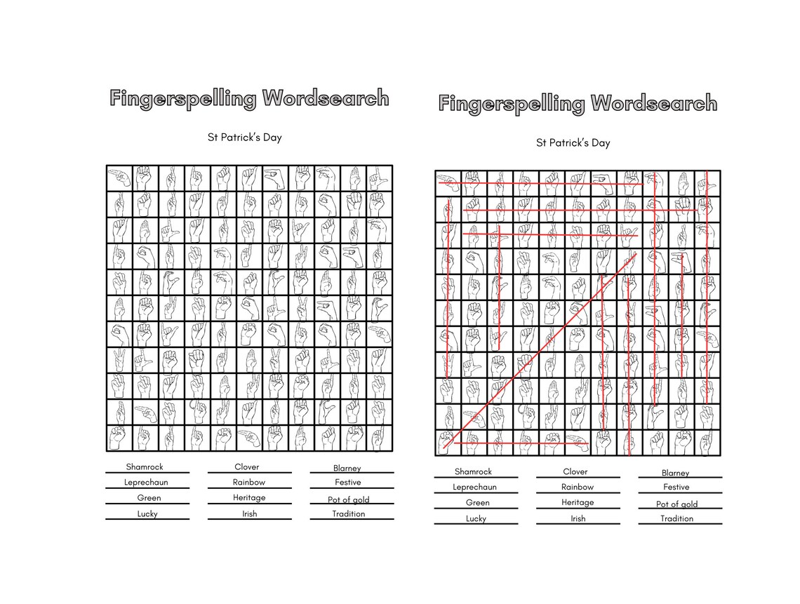 ASL Sign Language Wordsearch Puzzles-24 Printable PDF Puzzles With ...