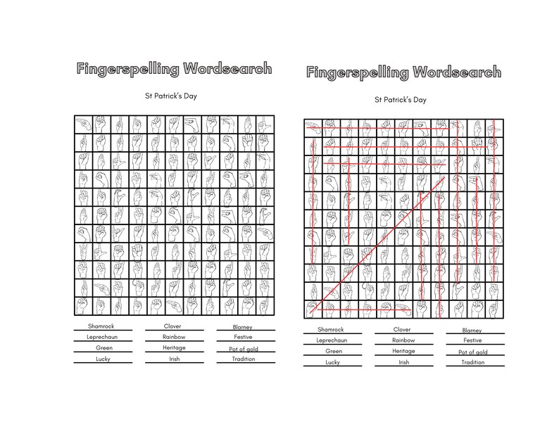 ASL Sign Language Wordsearch Puzzles-24 Printable PDF Puzzles With ...