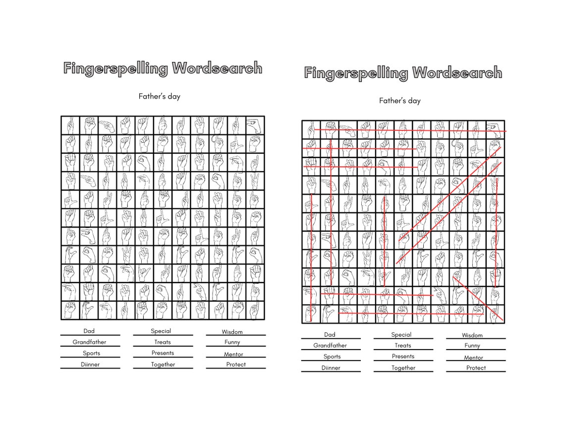 ASL Sign Language Wordsearch Puzzles-24 Printable PDF Puzzles With ...