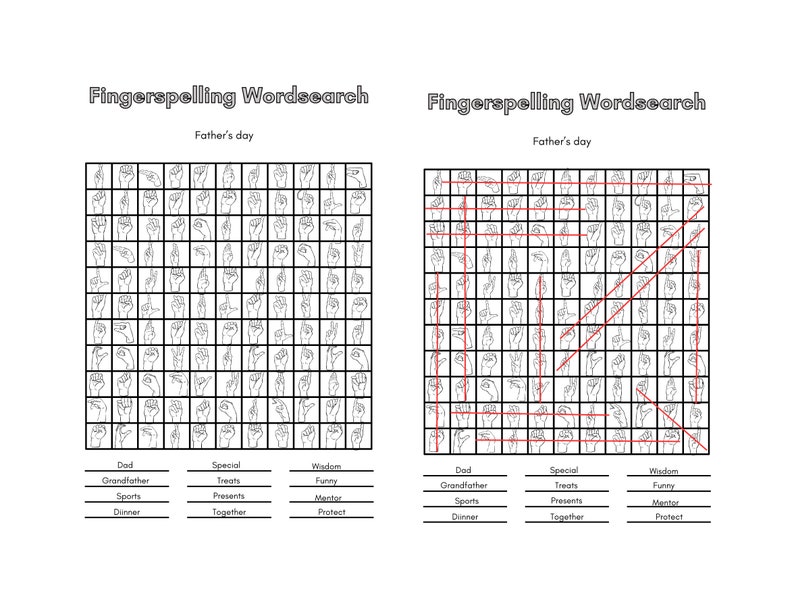 ASL Sign Language Wordsearch Puzzles-24 Printable PDF Puzzles With ...