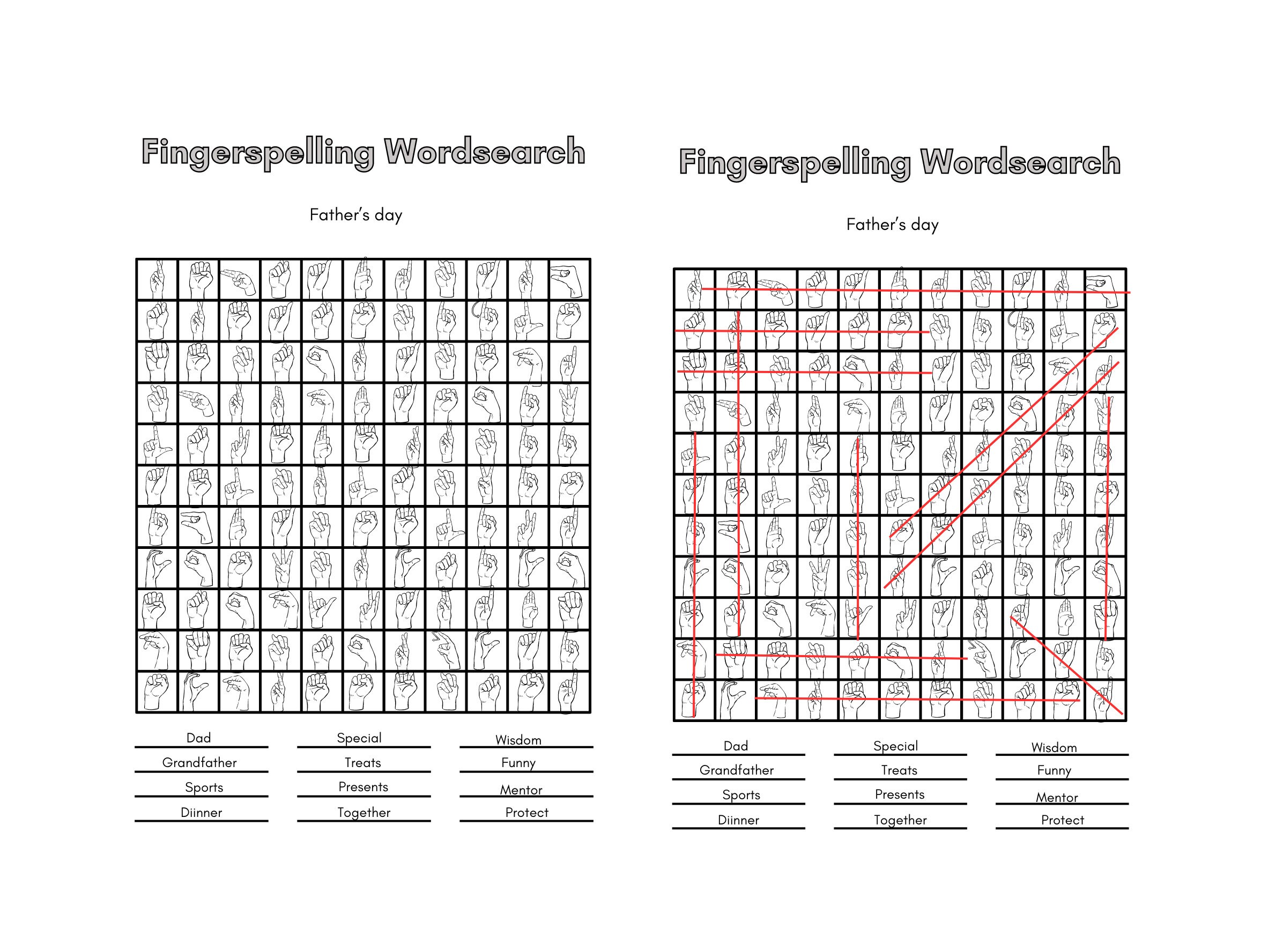 ASL Sign Language Wordsearch Puzzles-24 Printable PDF Puzzles With ...