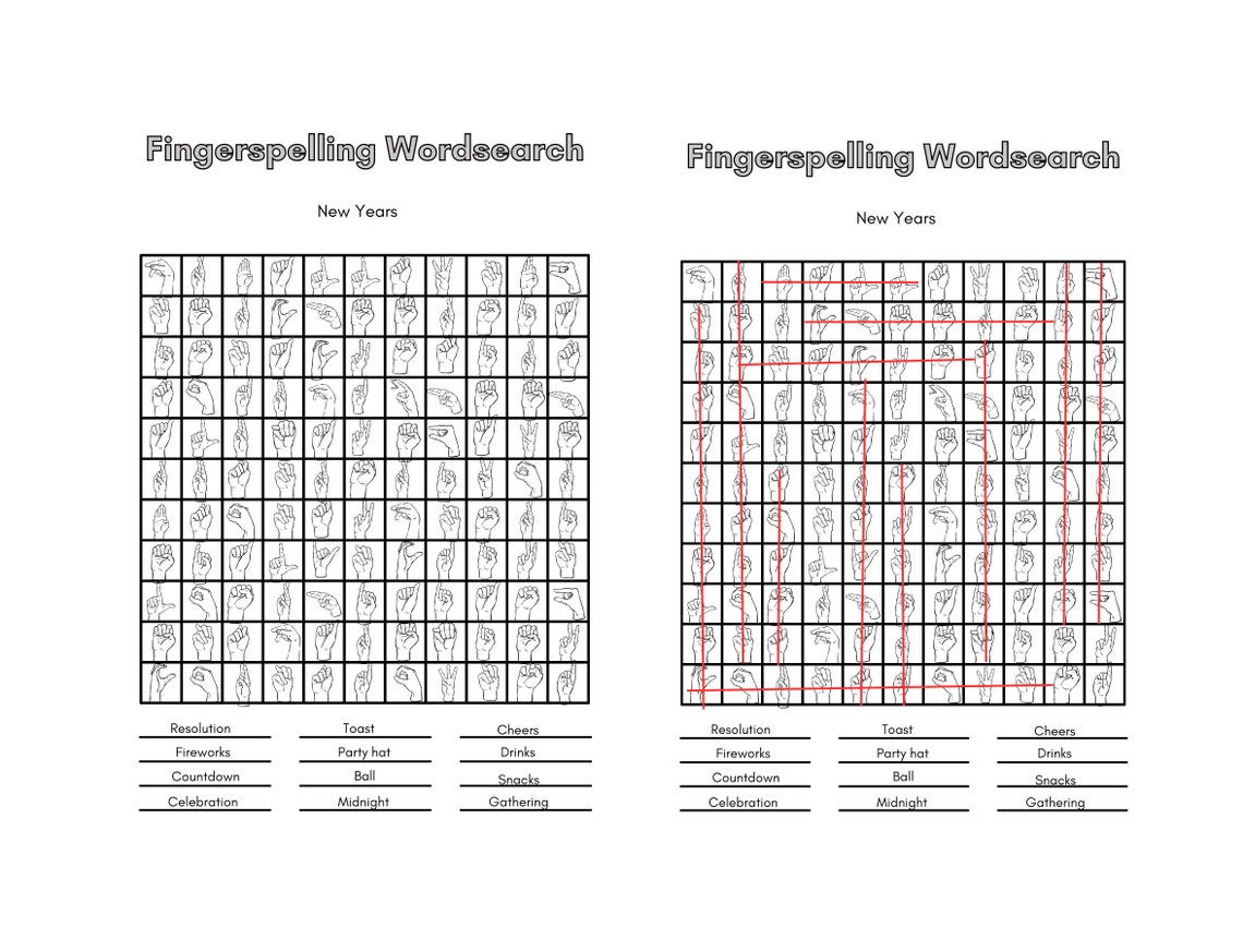 ASL Sign Language Wordsearch Puzzles-24 Printable PDF Puzzles With ...