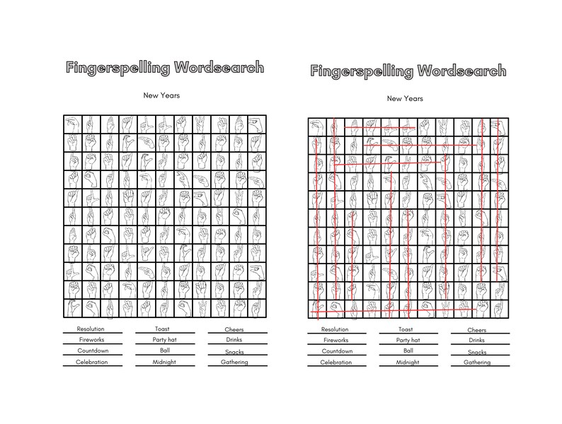 ASL Sign Language Wordsearch Puzzles-24 Printable PDF Puzzles With ...
