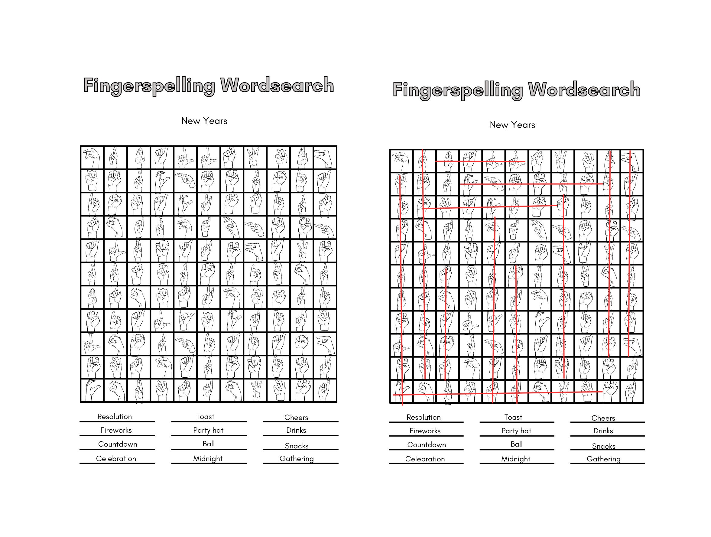 ASL Sign Language Wordsearch Puzzles-24 Printable PDF Puzzles With ...